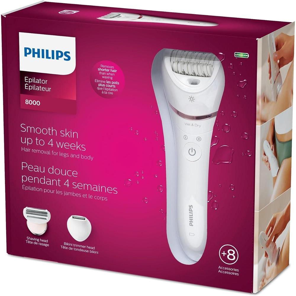 Philips Depiladora Serie 8000, Húmedo y Seco 3 en 1, Accesorios Afeita ...