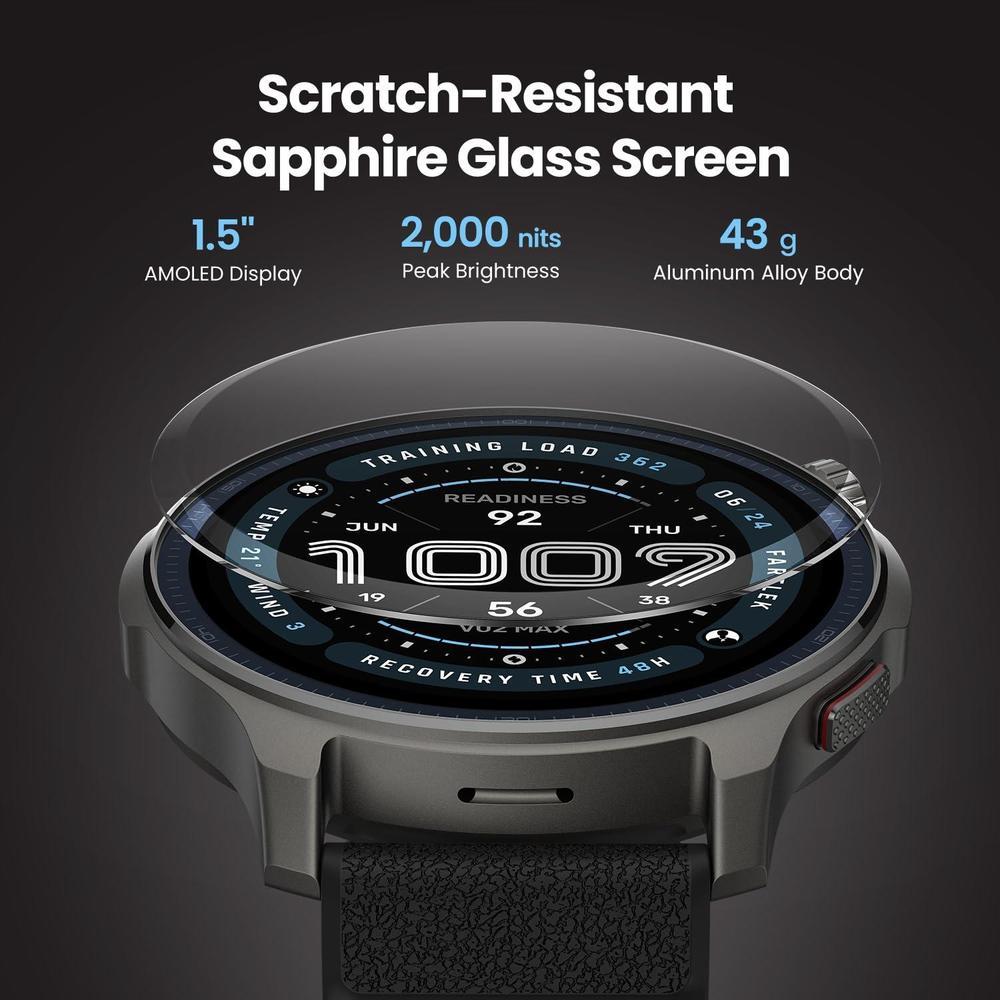 Amazfit Balance 2 - Reloj inteligente con cristal de zafiro, GPS de do ...