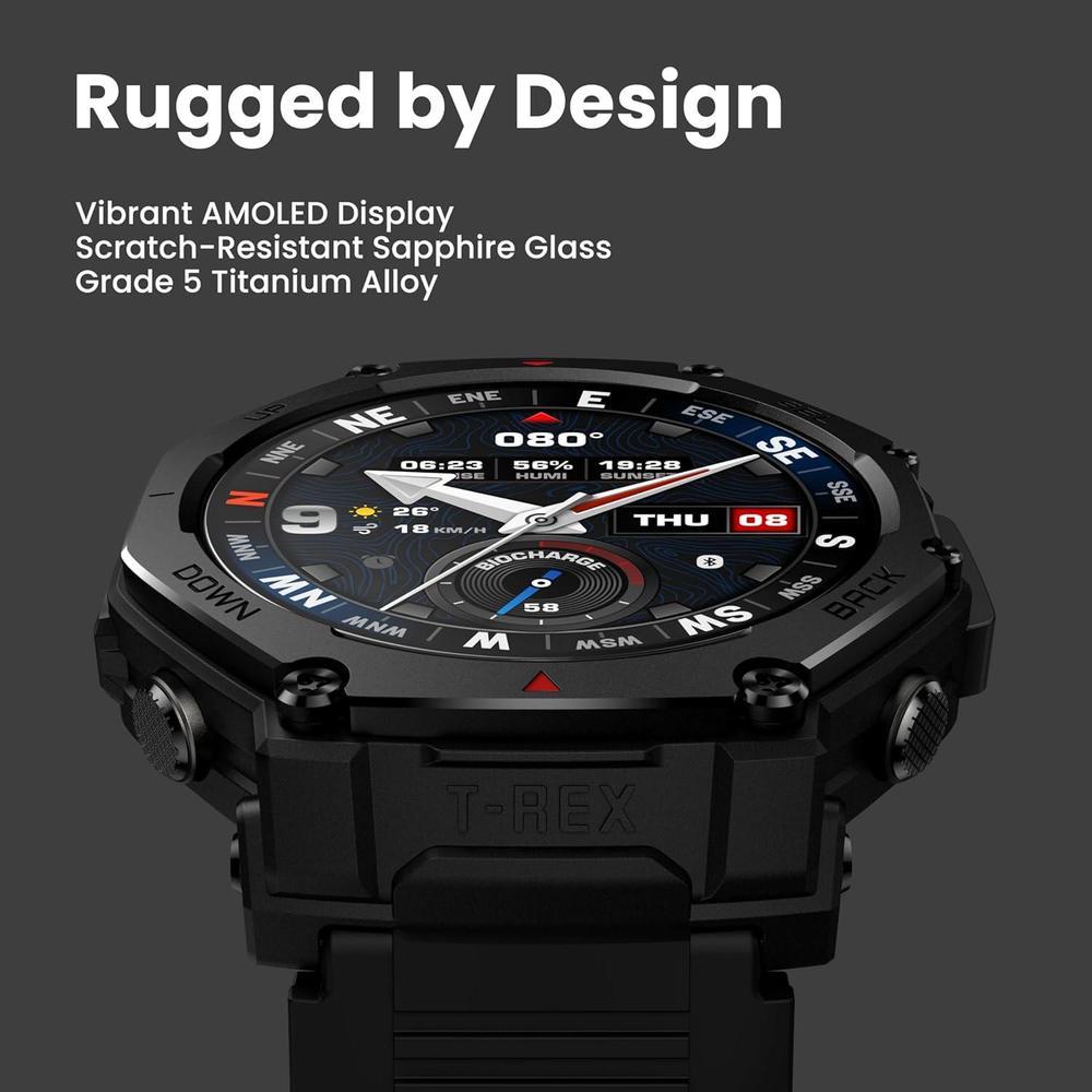 Reloj inteligente Amazfit T-Rex 3 Pro con pantalla AMOLED de zafiro, b ...