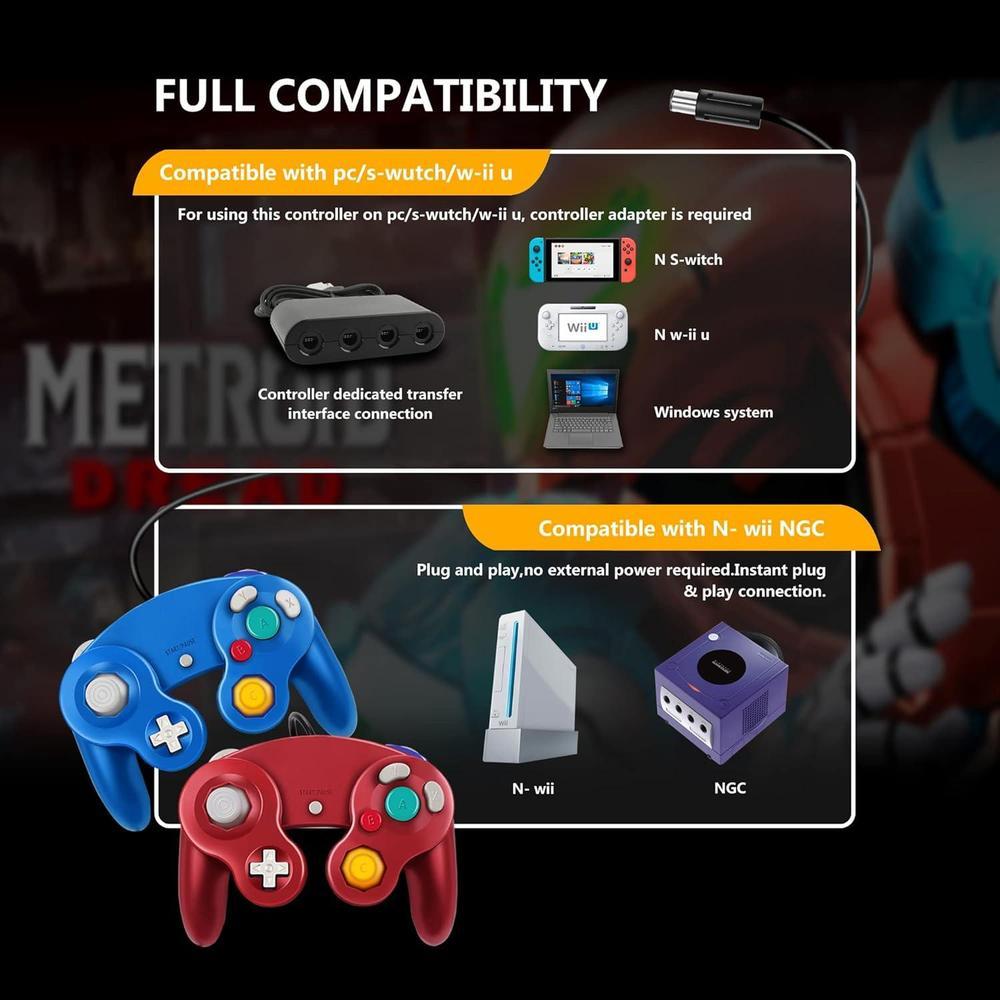 Controlador clásico Gamecube con cable para Nintendo Wii, compatible c ...